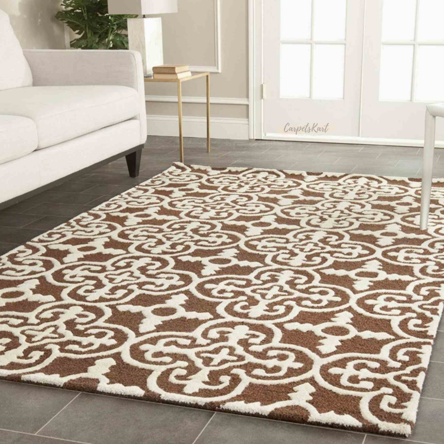 Hand Tufted Woolen Modern Brown Shade Carpet – Carpets Kart