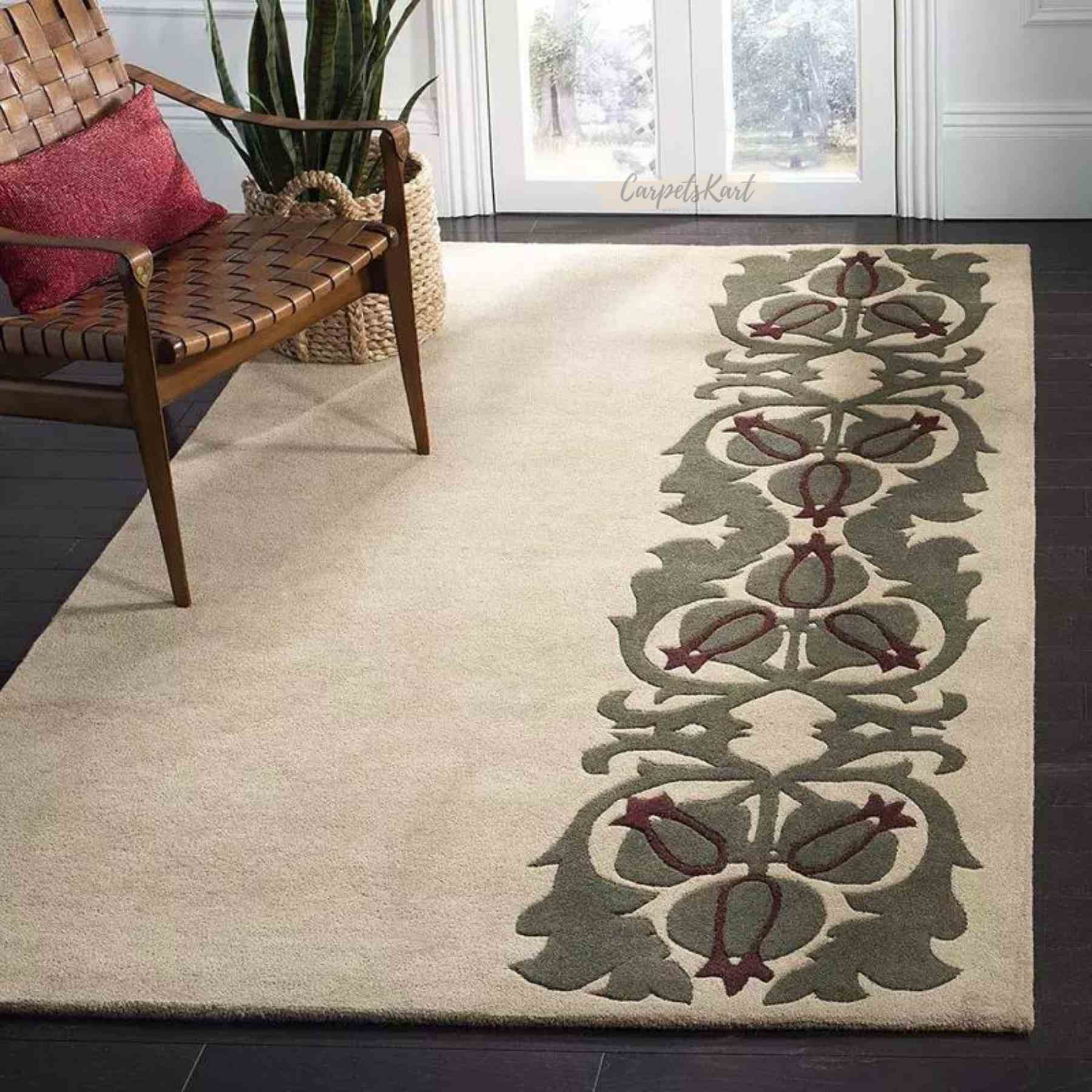 Hand Tufted Woolen Modern Cream Shade Carpet – Carpets Kart